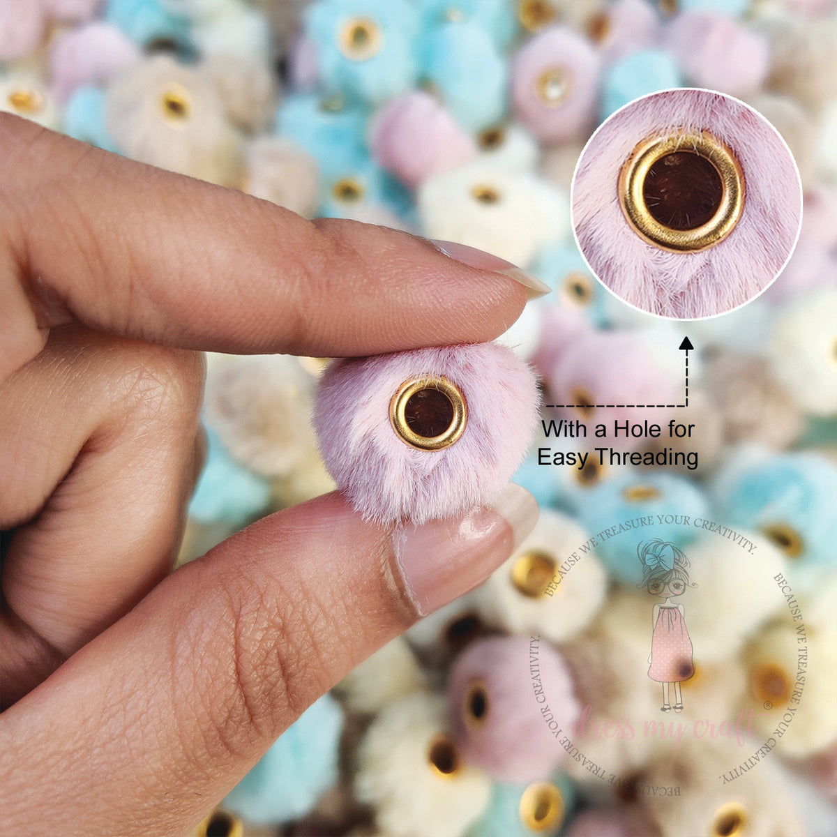 Bead Pom Poms With Hole - Assorted Color – CRAFTERS CORNER