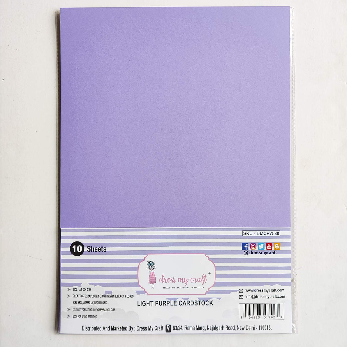 Light Purple Cardstock - A4 - 250 Gsm – CRAFTERS CORNER