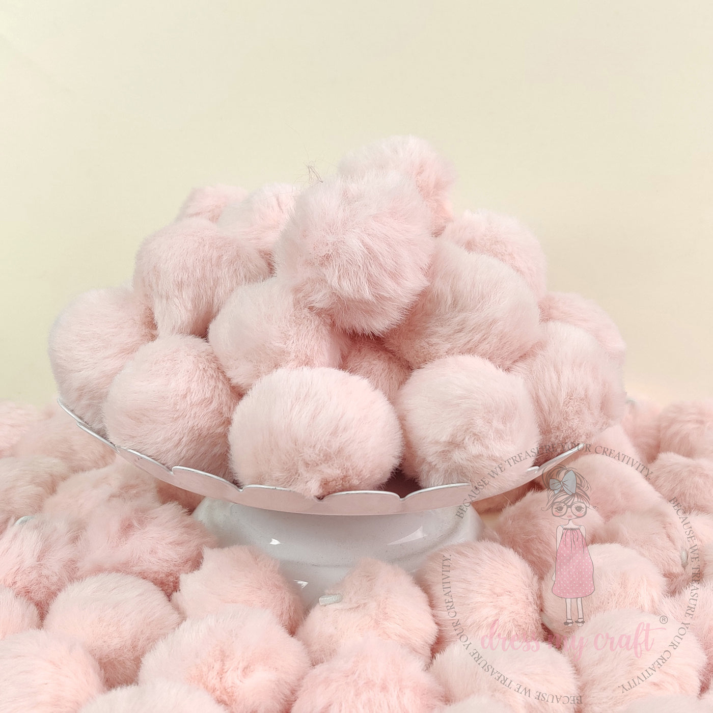 Pastel Baby Pink Pom Poms With Loop - Big – CRAFTERS CORNER