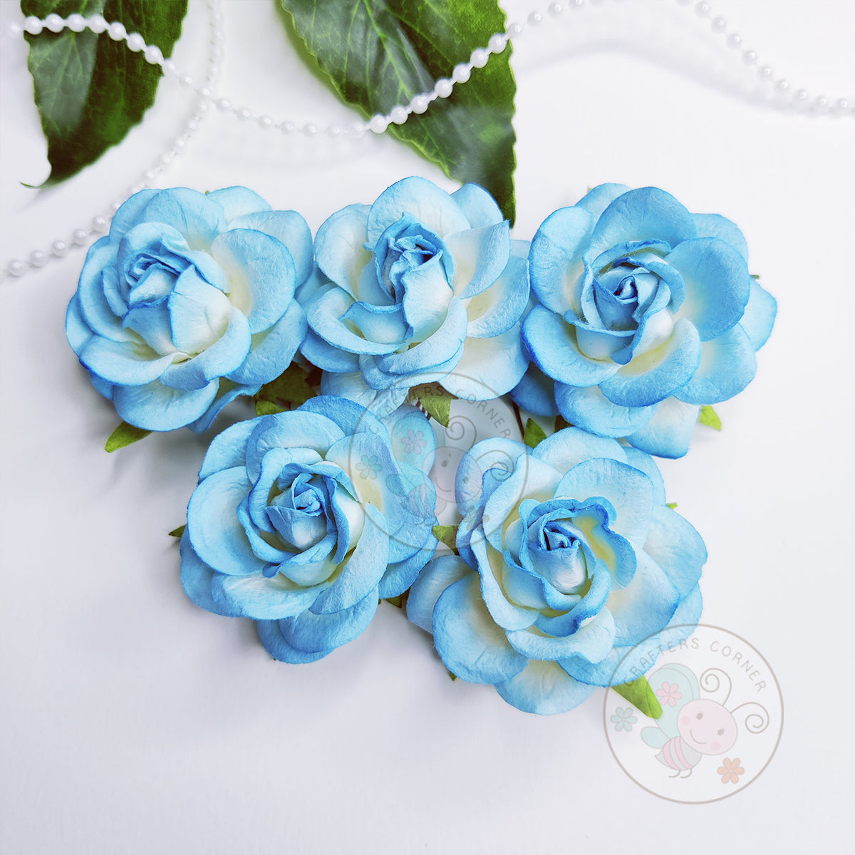 Curved Roses 45 MM - Aqua Blue – CRAFTERS CORNER