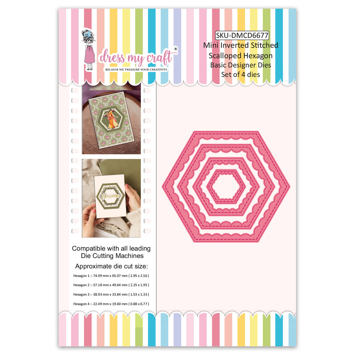 Mini Inverted Stitched Scalloped Hexagon - Basic Designer Dies ...