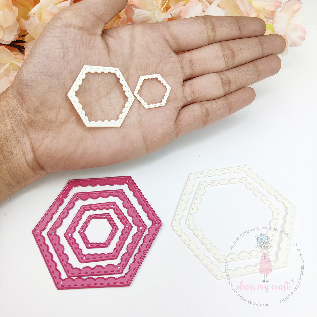 Mini Inverted Stitched Scalloped Hexagon - Basic Designer Dies ...