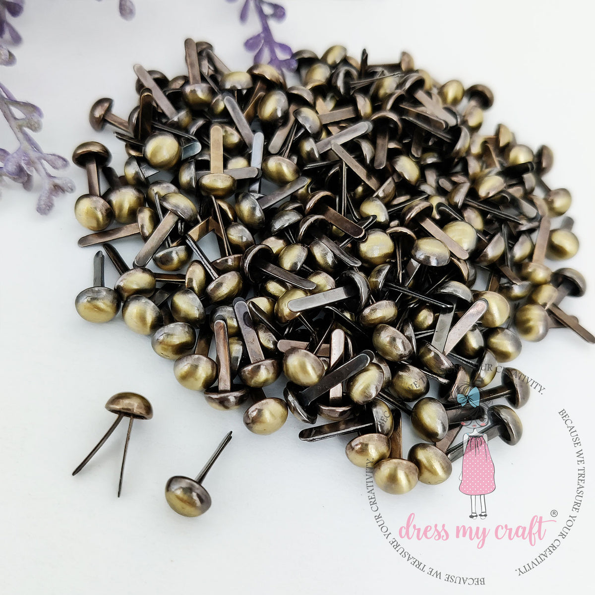 Mini Antique Bronze Brads - 6 MM – CRAFTERS CORNER