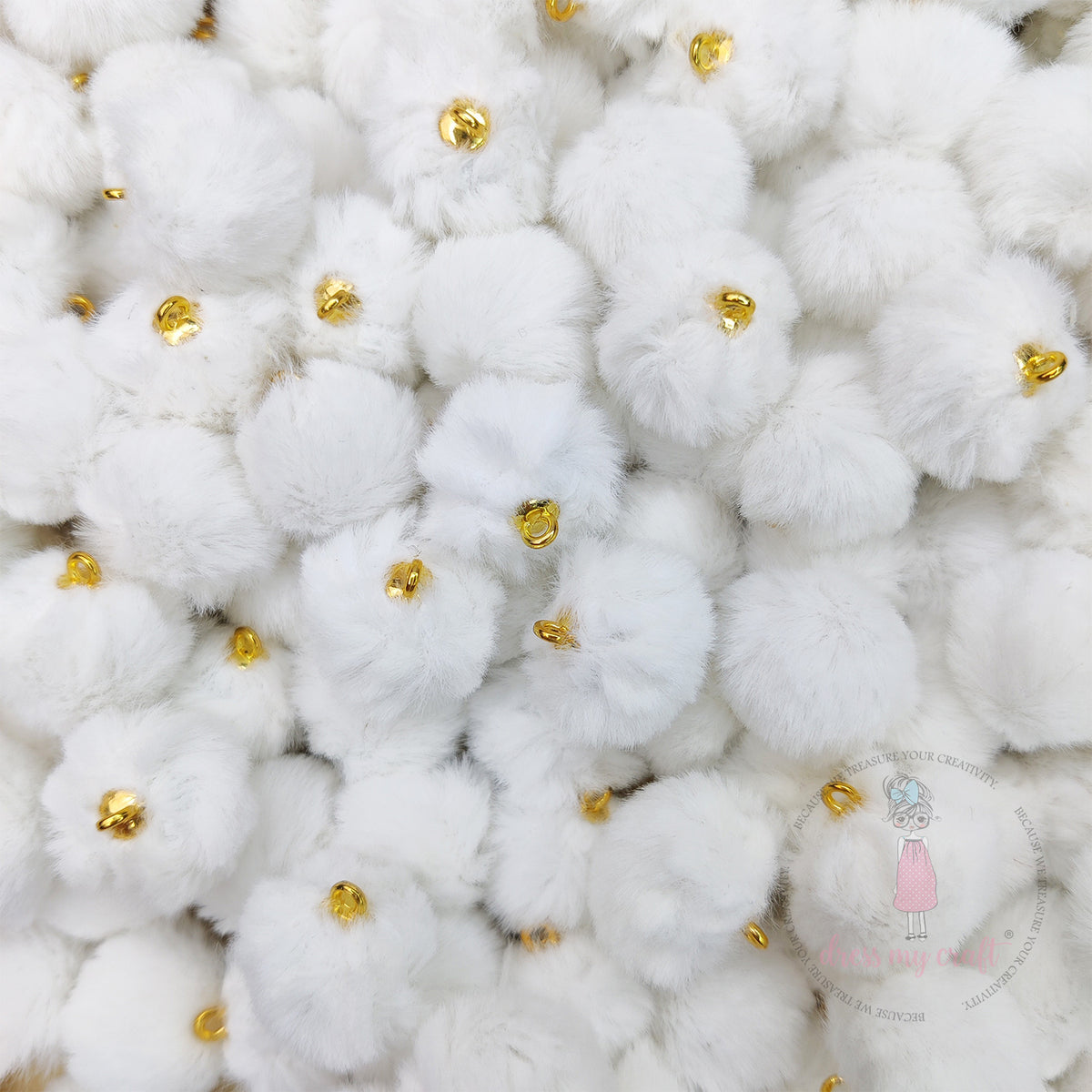 Pastel Pom Poms With Loop - Snow White – CRAFTERS CORNER