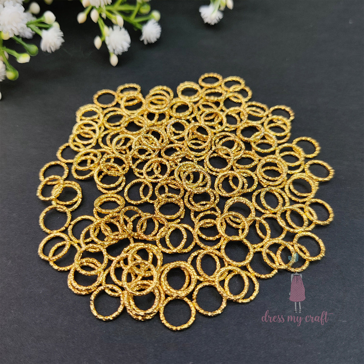 Textured Jump Rings - Golden 8 MM – CRAFTERS CORNER