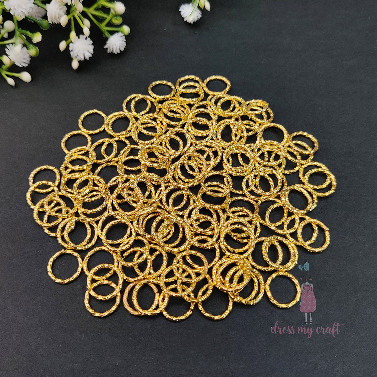Textured Jump Rings - Golden 10 MM – CRAFTERS CORNER