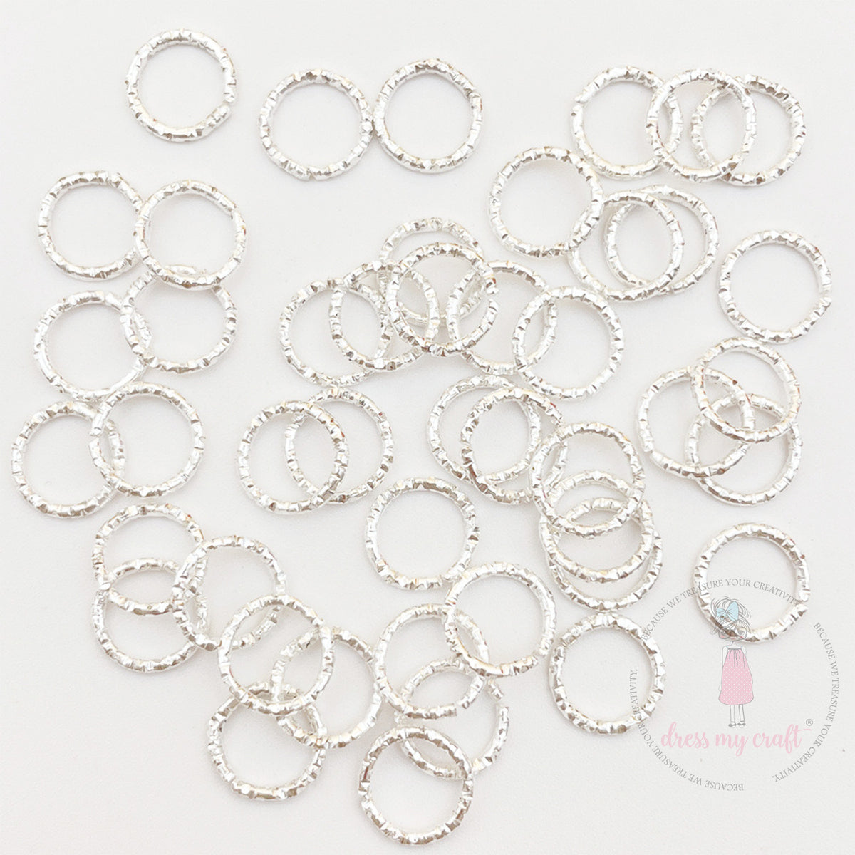 Textured Jump Rings - Silver 8 MM – CRAFTERS CORNER