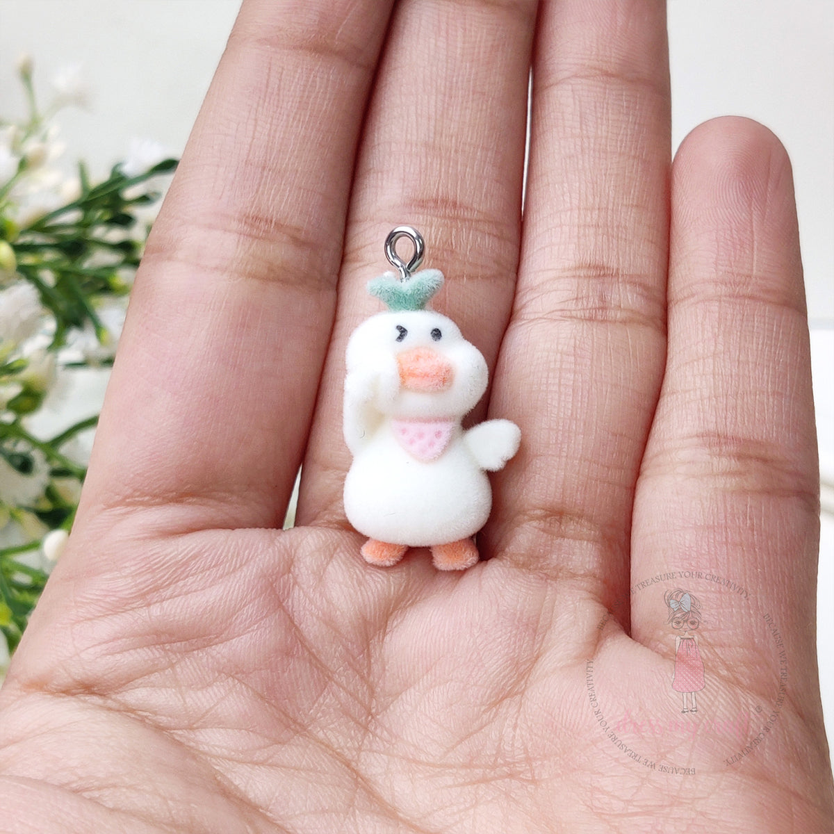 Miniature Velvet Cute Duck Charm With Loop – CRAFTERS CORNER