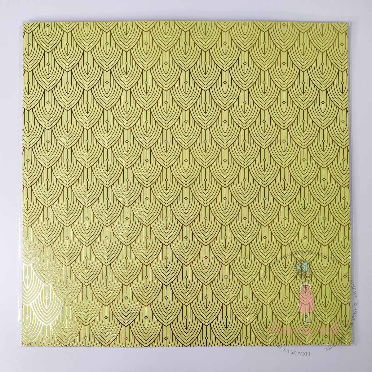 Pastel Green Golden Deco Shells - Pack Of 10 - 12" x 12" Loose Sheets ...