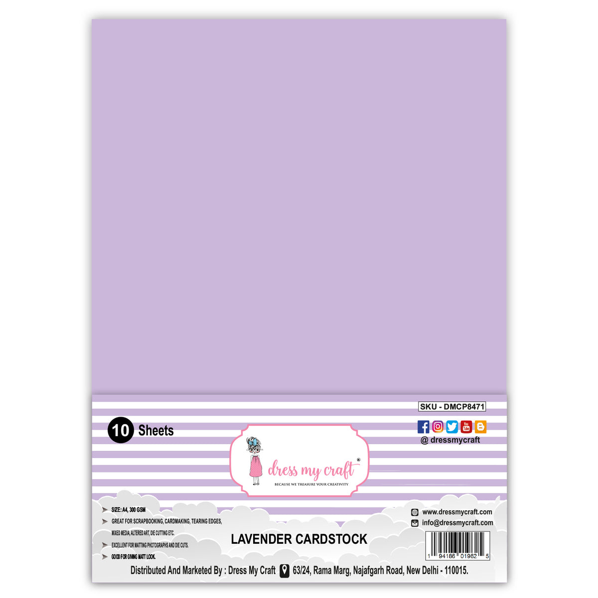 Lavender Cardstock - A4 (Pack of 10 Sheets) – CRAFTERS CORNER
