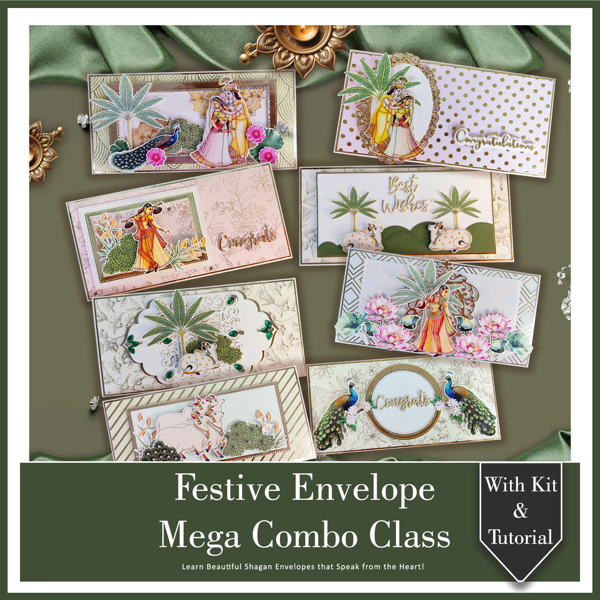 Festive Envelopes Mega Combo Class With Kit & Tutorial – CRAFTERS CORNER