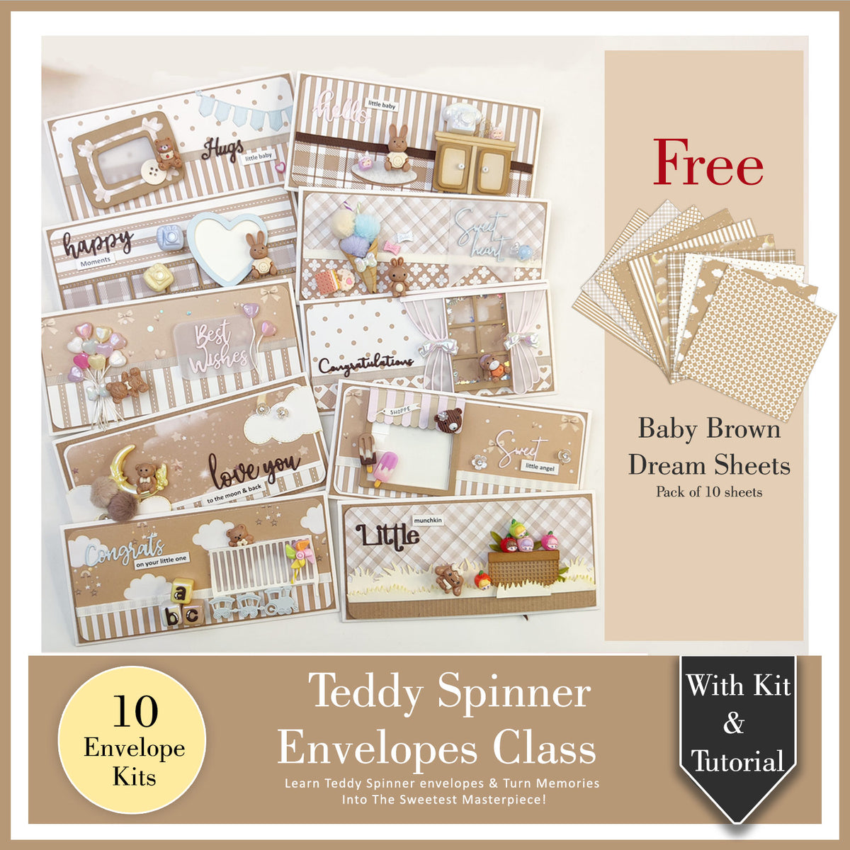 Teddy Spinner Envelopes Class With Kit & Tutorial – CRAFTERS CORNER