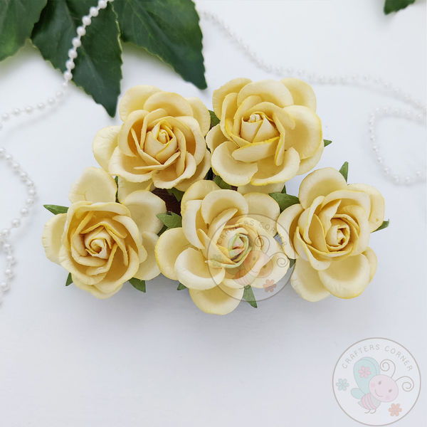 Curved Roses 35 MM - Light Yellow – CRAFTERS CORNER