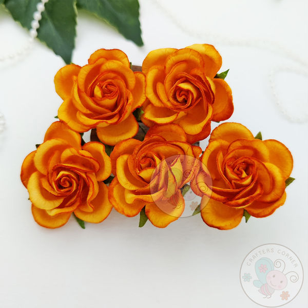 Curved Roses 35 MM - Bright Orange – CRAFTERS CORNER