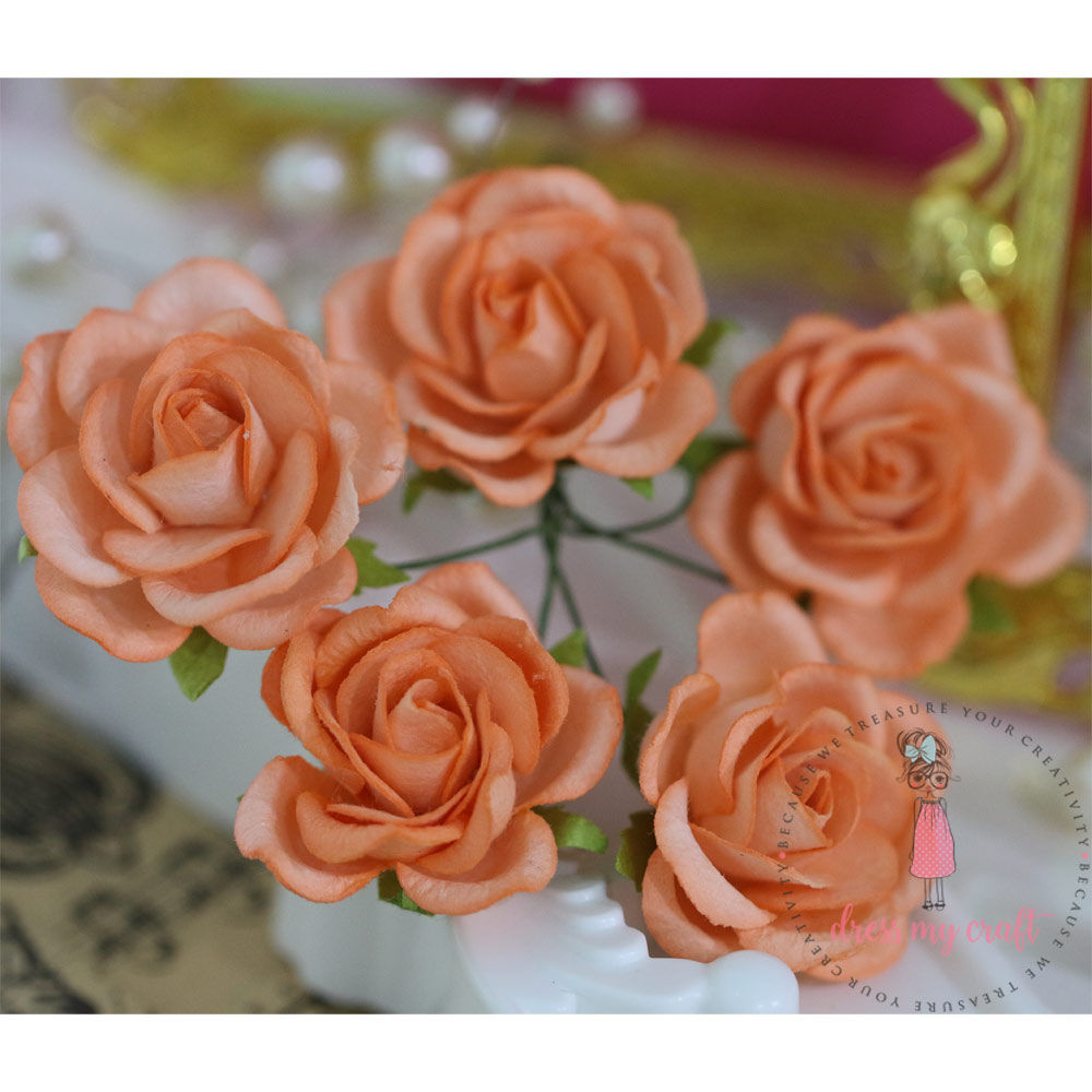 Curved Roses 35 MM - Soft Orange – CRAFTERS CORNER