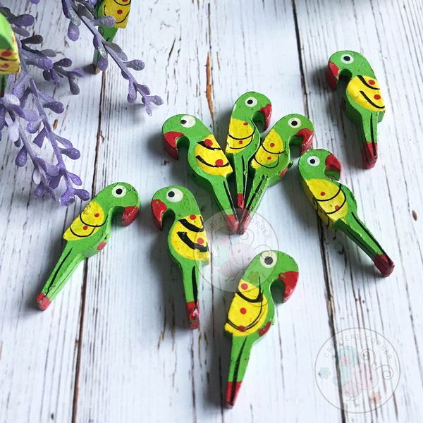 Wooden Parrot Beads - Green – CRAFTERS CORNER